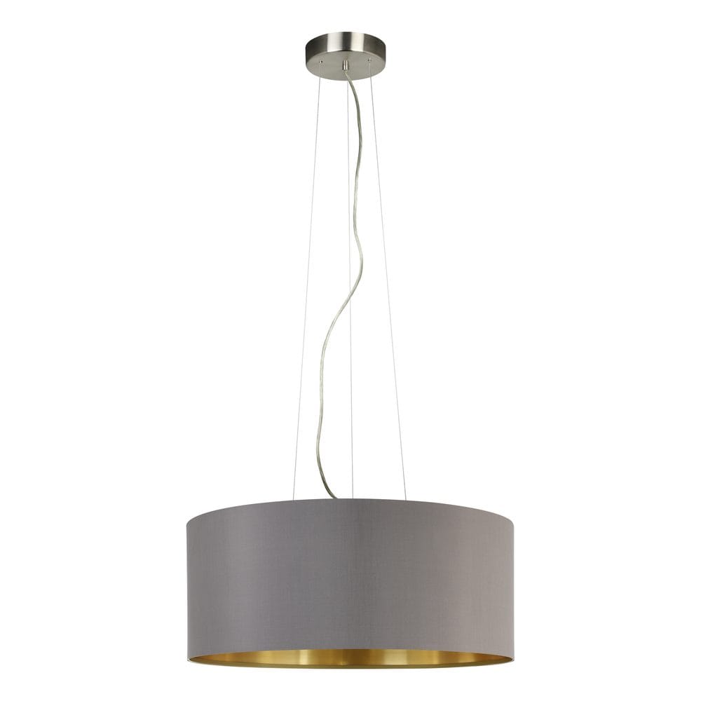 Taklampe Maserlo med 3 lamper Matt nikkel/cappuccino - Belysning - Trademax
