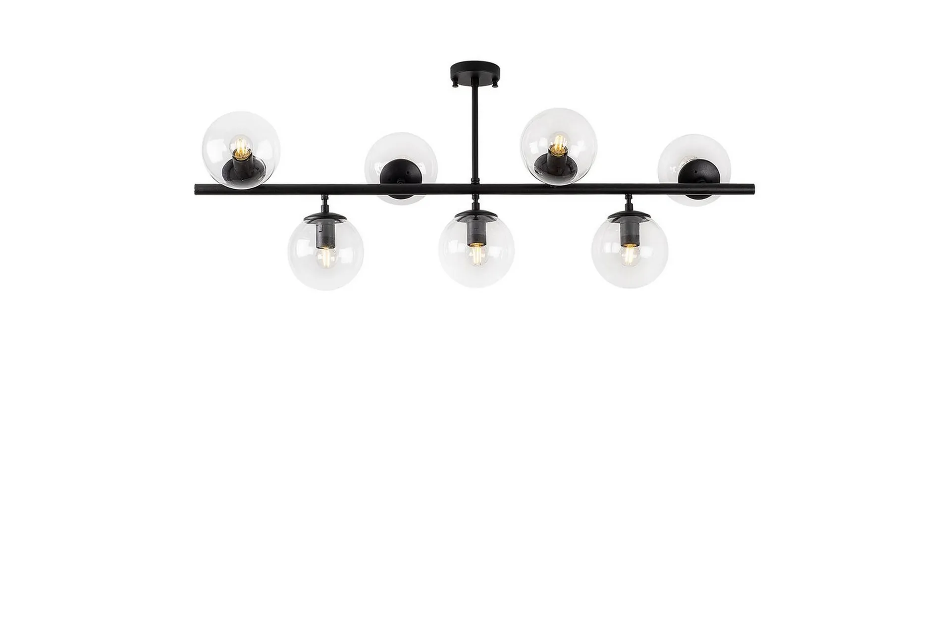 Taklampe Subin Flat Svart / Transparent Svart / Transparent - Belysning ...