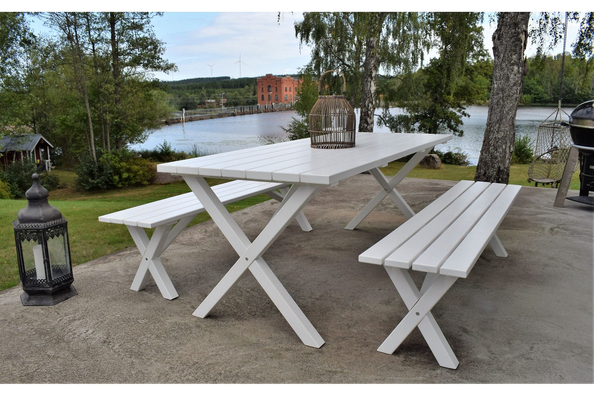 Scottsdale Sittebenk 180 cm Hvit - Hagemøbler - Trademax