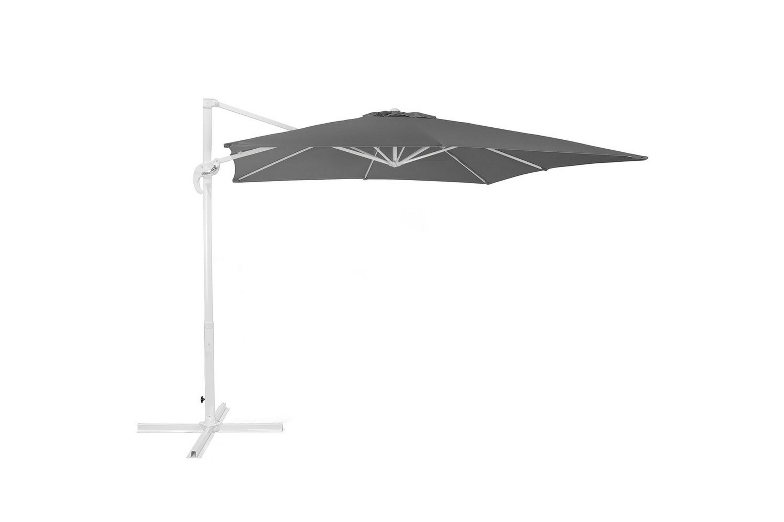 Paraply Monza Grå, hvit - Hagemøbler - Trademax