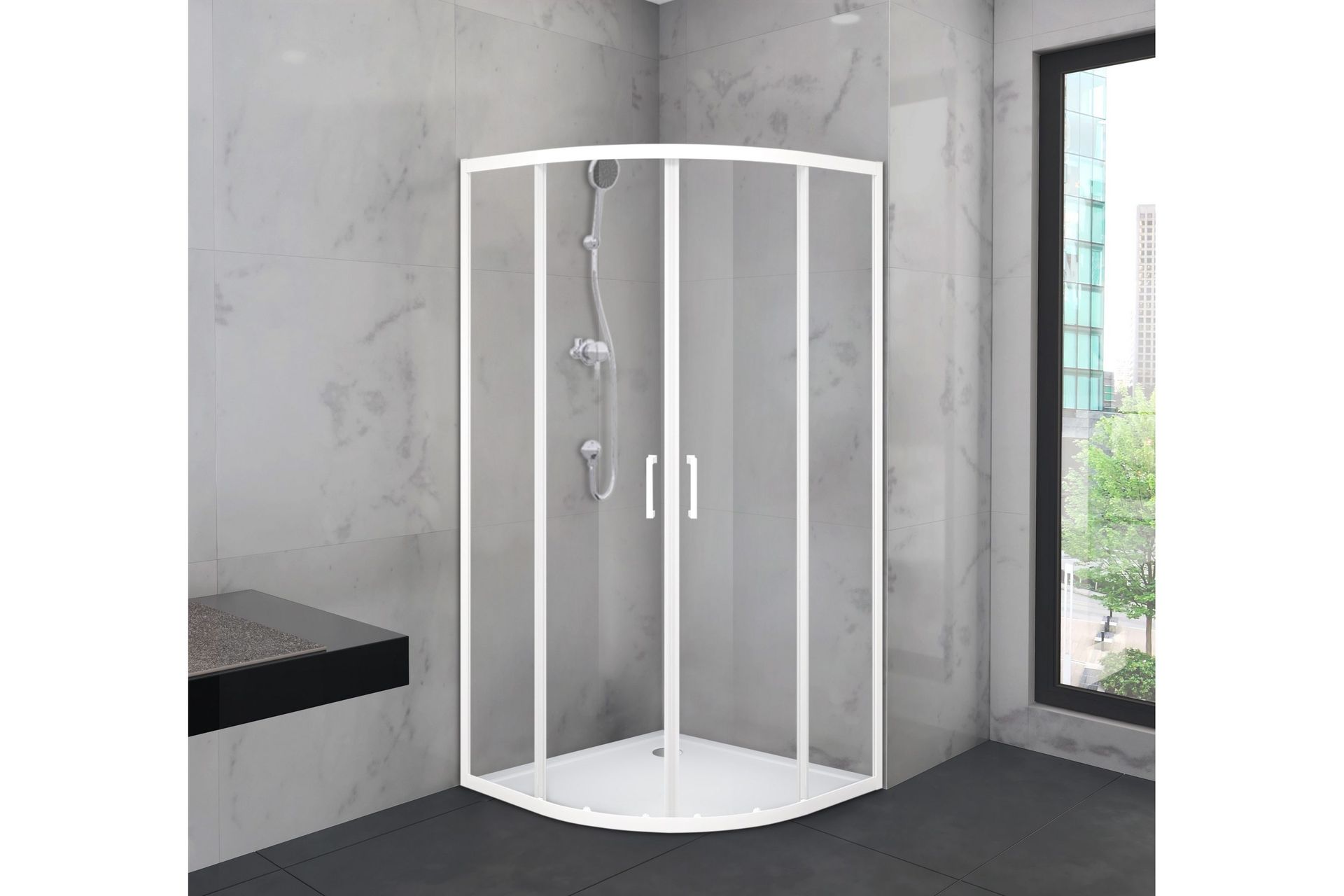 Gullebo Dusjvegg 90x200 cm Hvit - Hus & oppussing - Trademax