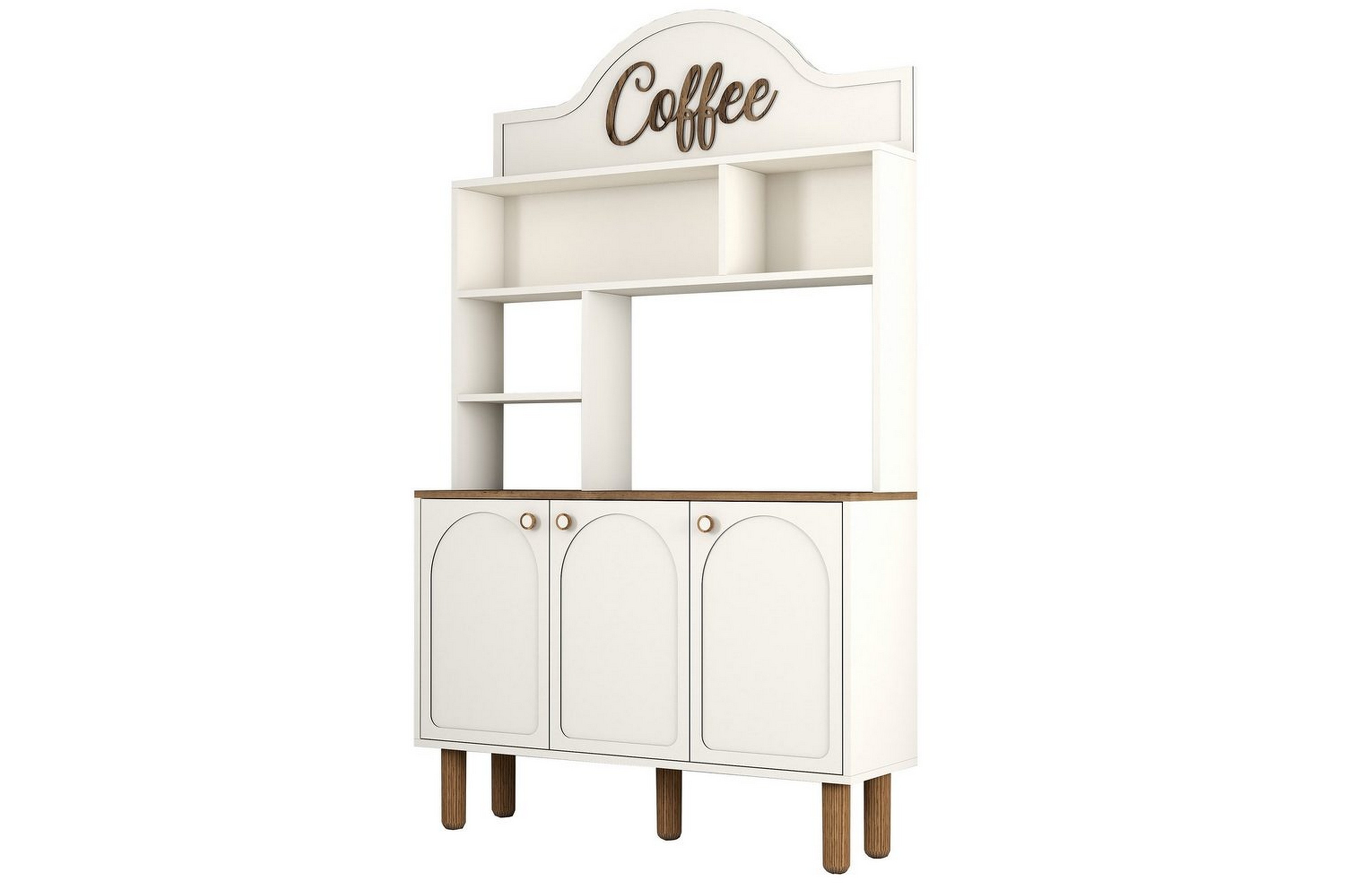 Bar Kaffeskap Tre Krem / Eik Krem / Eik - Møbler - Trademax