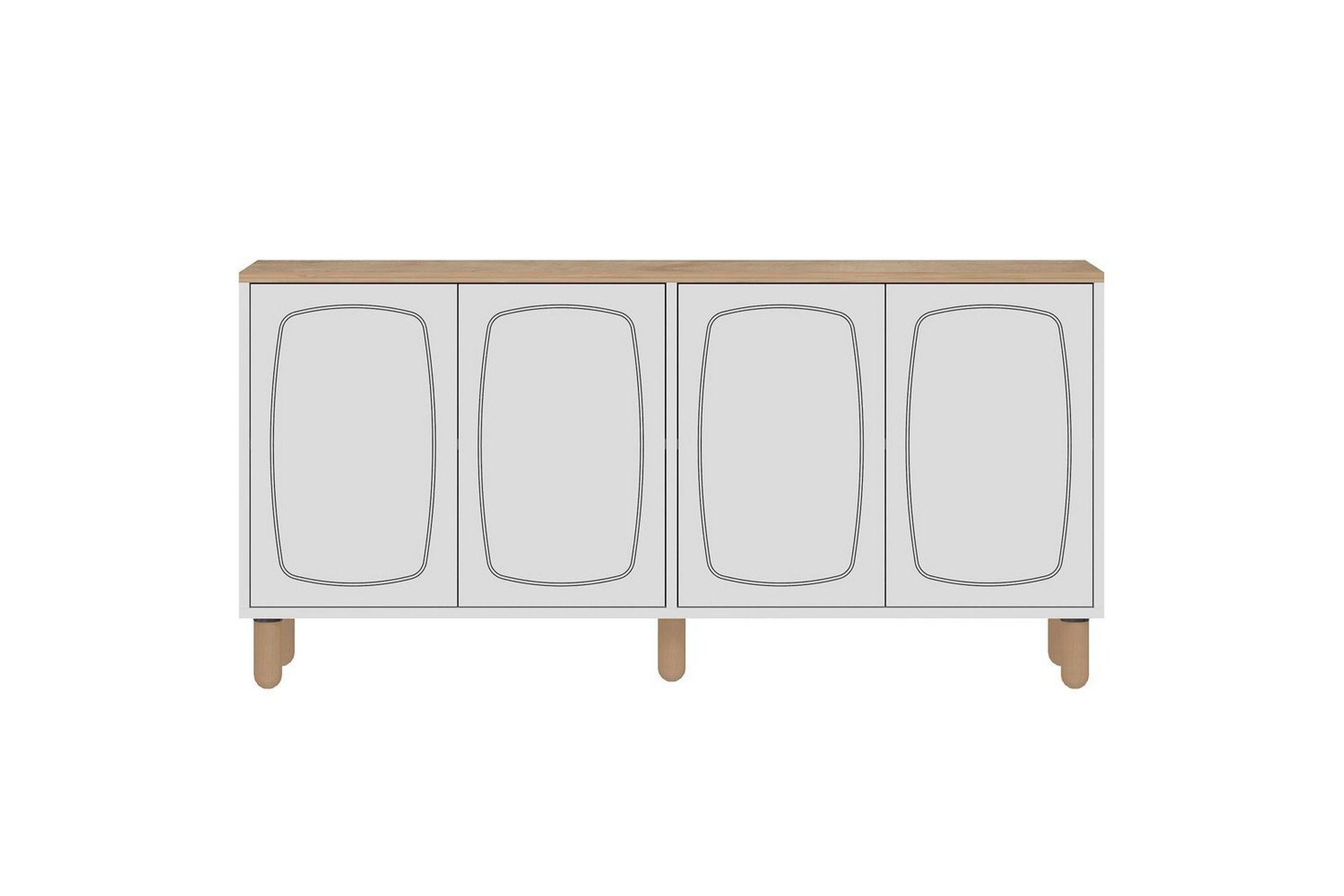 Adrin Konsollbord 150 cm Eik/Hvit - Møbler - Trademax