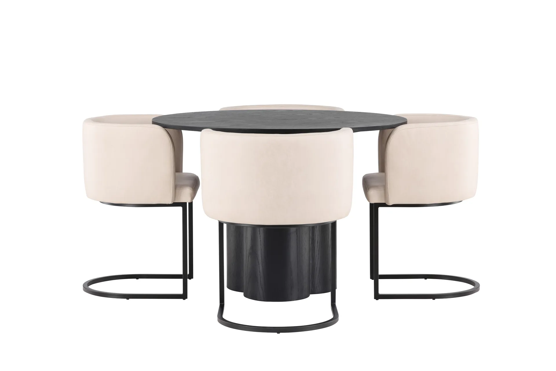 Venture Home Olivia Matgruppe 110 cm Rund med 4 Simrishman Stoler Beige ...
