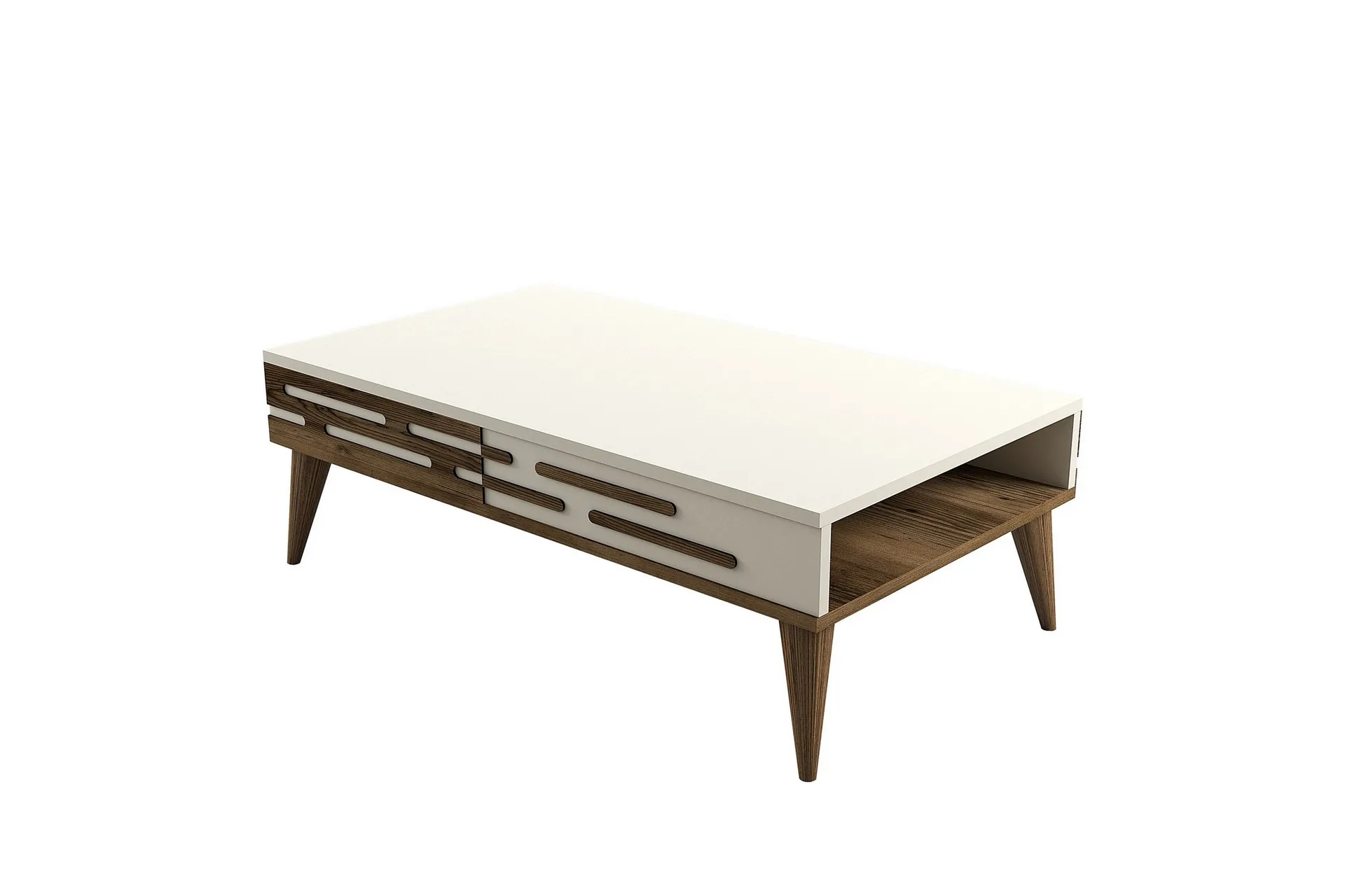 Valensiya Sofabord 105 cm Valnøtt/Krem - Møbler - Trademax