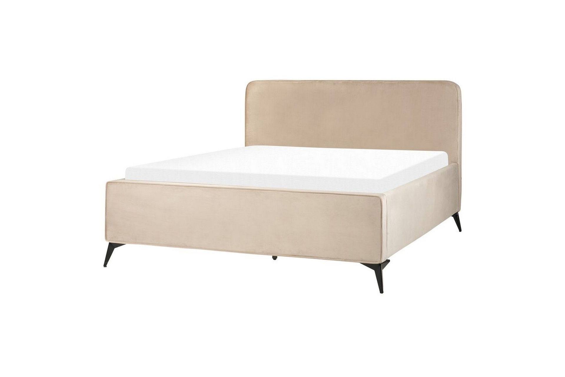 Seng med lamellbunn Valognes Taupe, svart, 160x200 cm - Møbler - Trademax