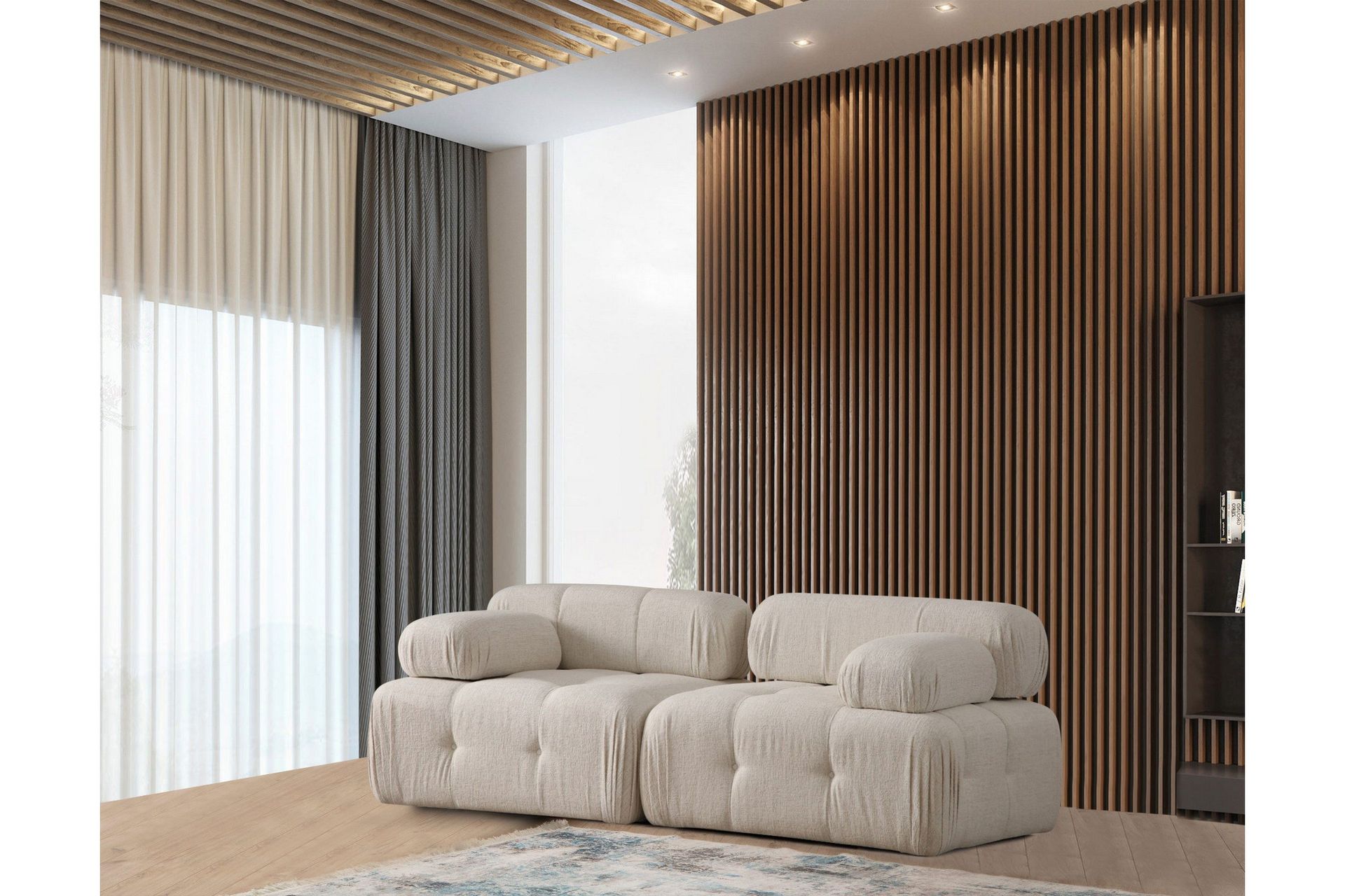 Andrarum Belgin Boblet Dyp Sofa 2-seters 210 cm bred Sittedybde 85 cm ...