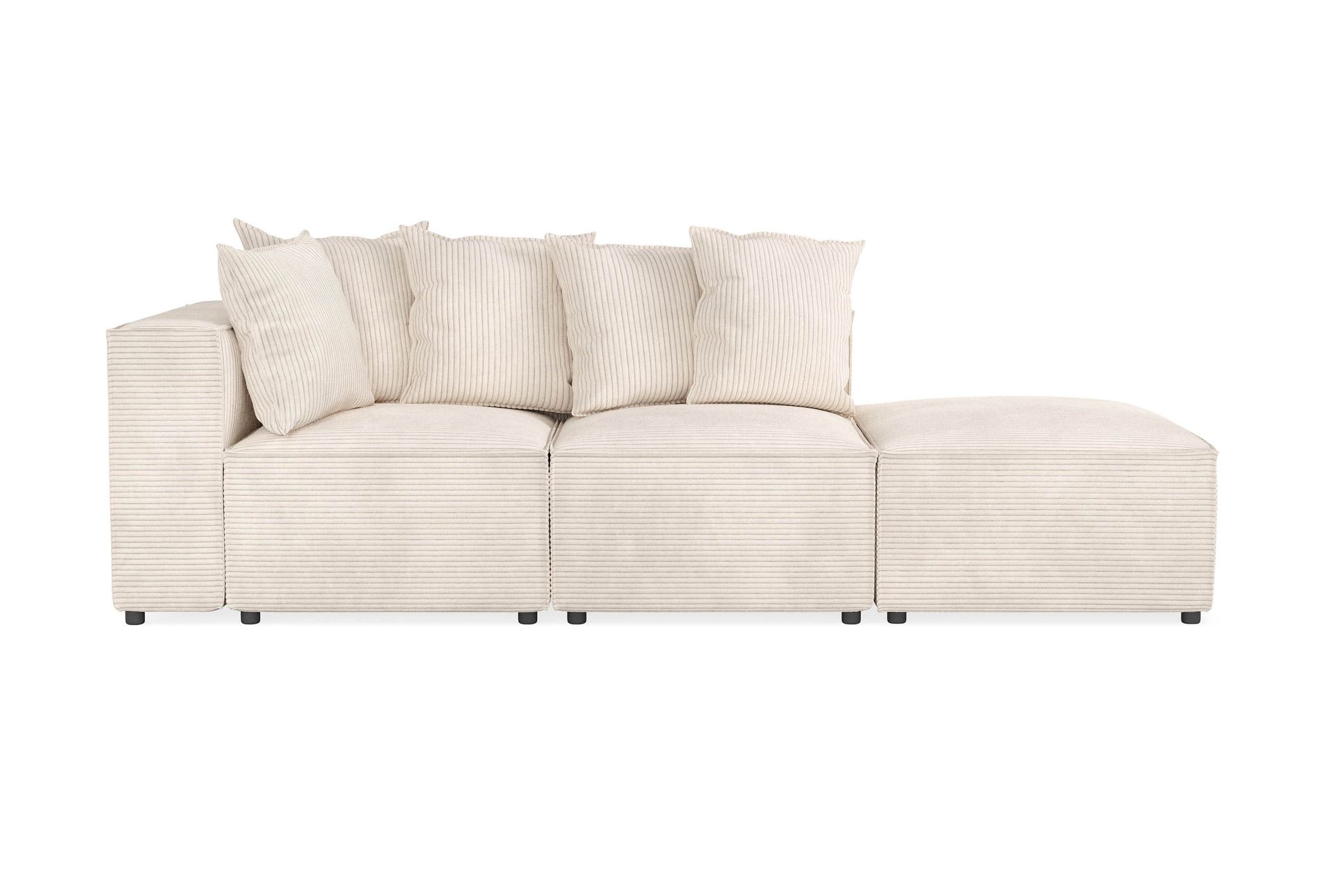 Andrarum Cubo 3-seters Dyp Modulsofa + Fotskammel i Manchester Beige ...
