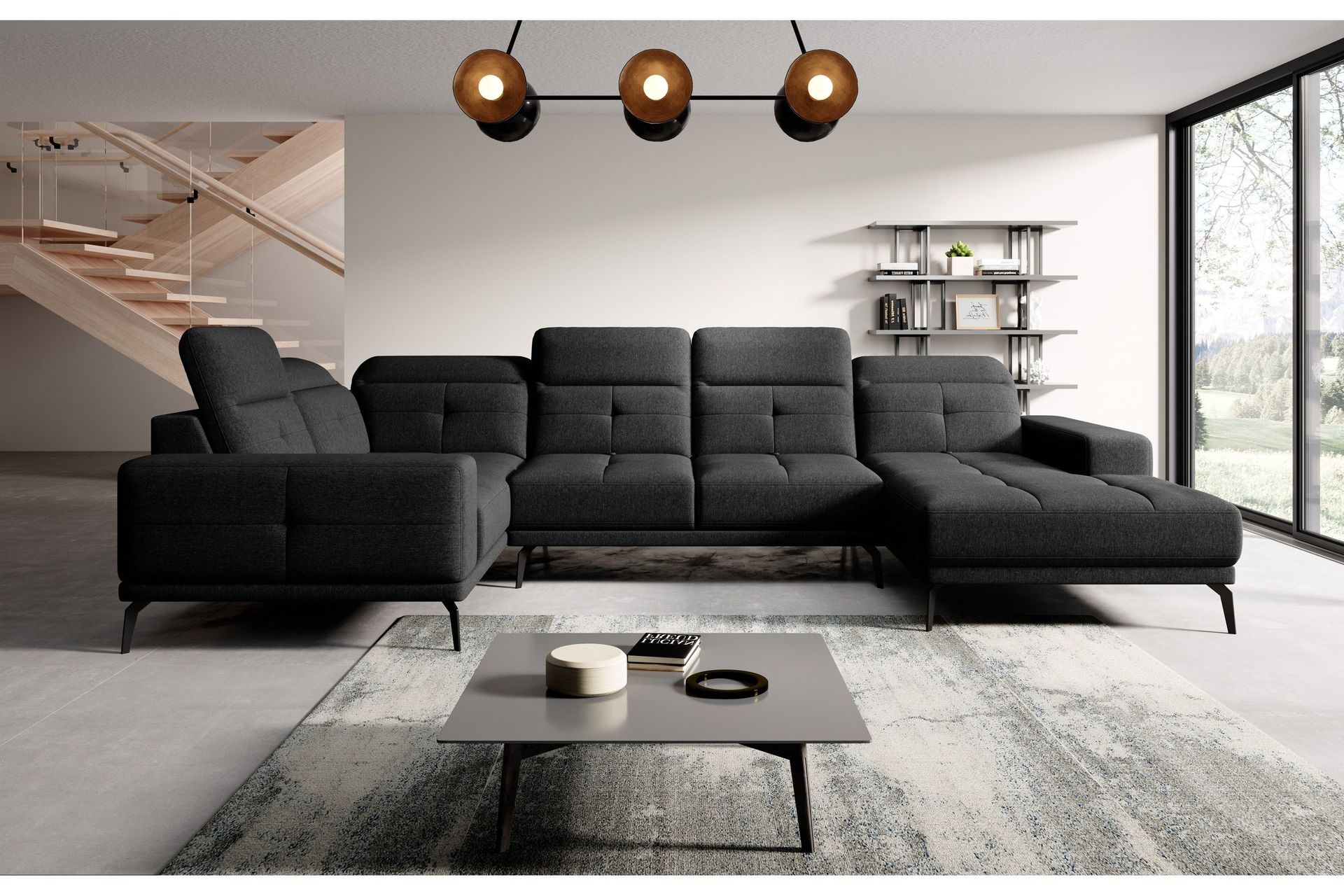 Hagglund Hjørnesofa m. Divan Svart - Møbler - Trademax