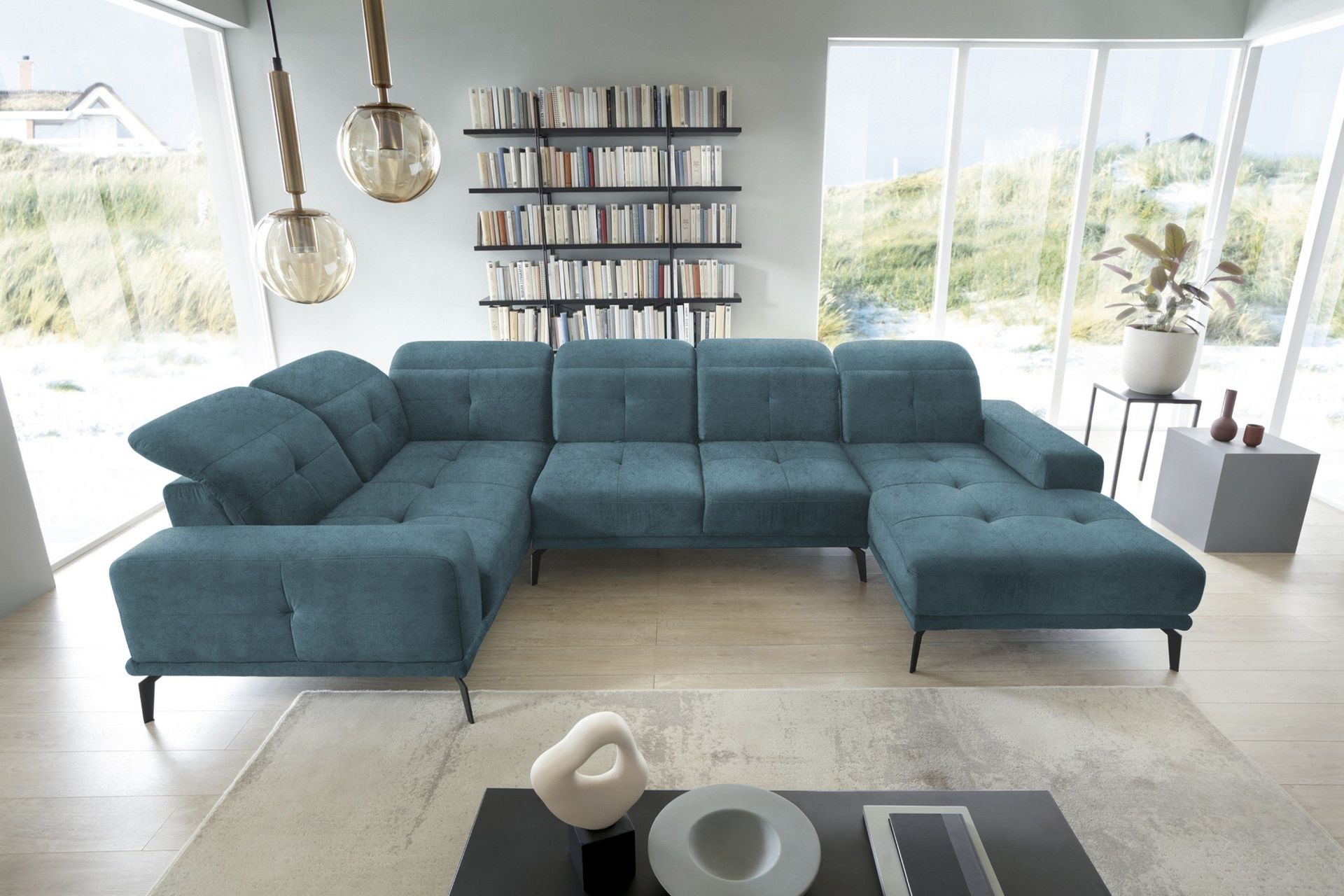 Hagglund Hjørnesofa m. Divan Turkis - Møbler - Trademax