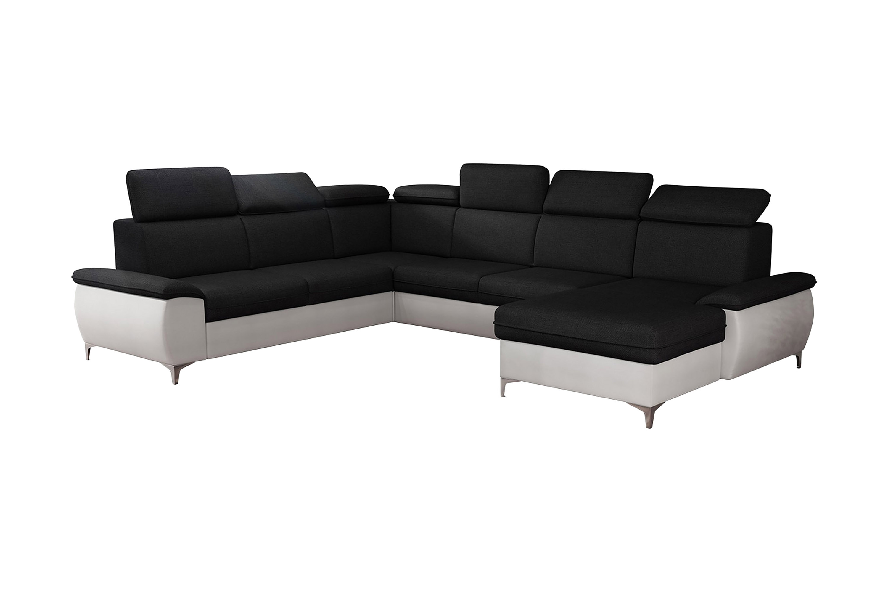 Karkula Hjørnesofa Høyre Svart/Hvit - Møbler - Trademax