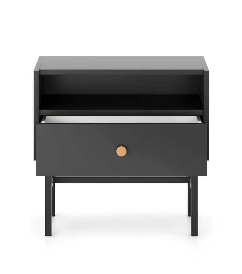 Francisca Nattbord 55 cm Svart - Møbler - Trademax