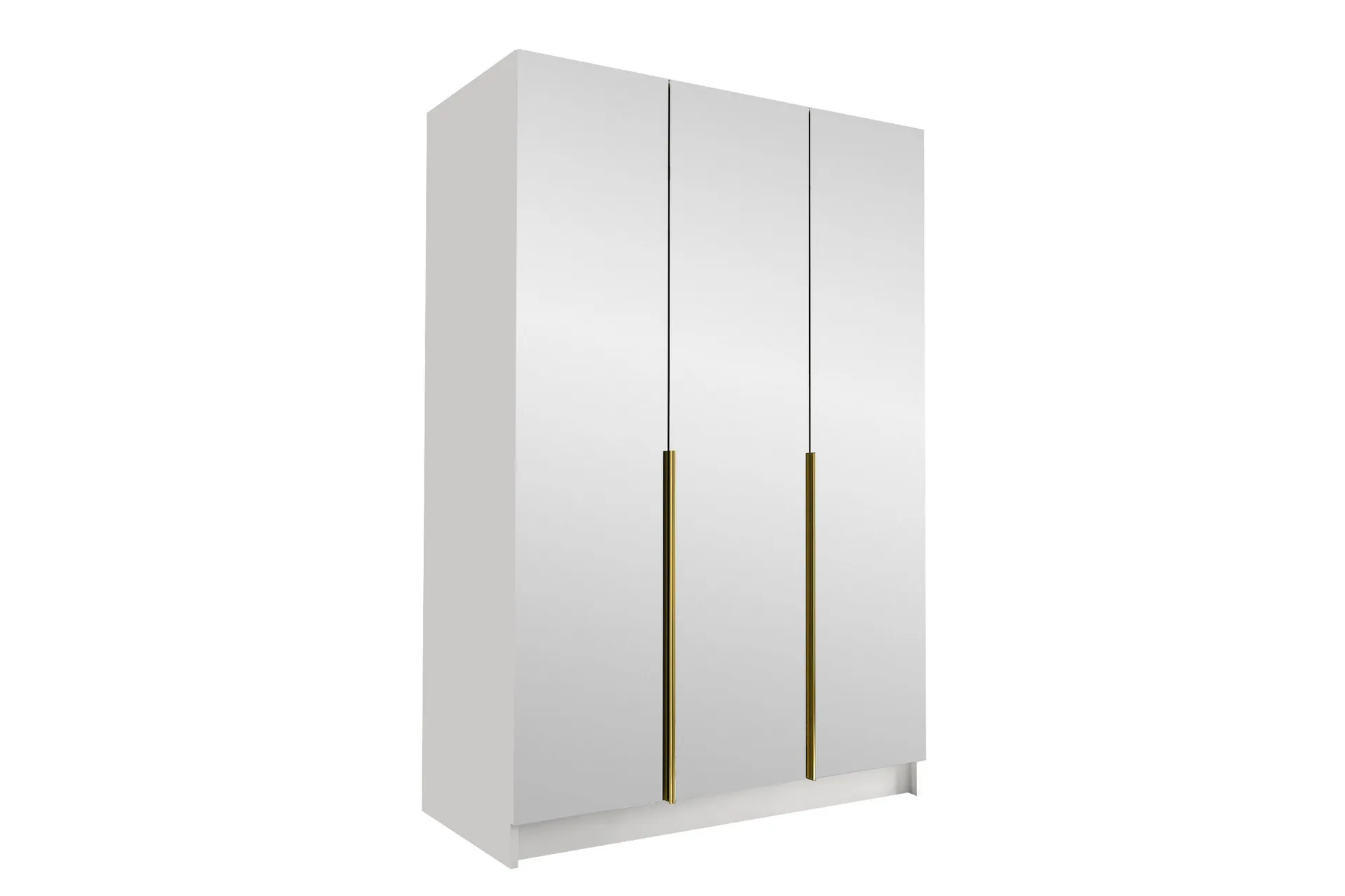Herrljunga Garderobe med Speil 150 cm Hvit/Gull - Oppbevaring - Trademax