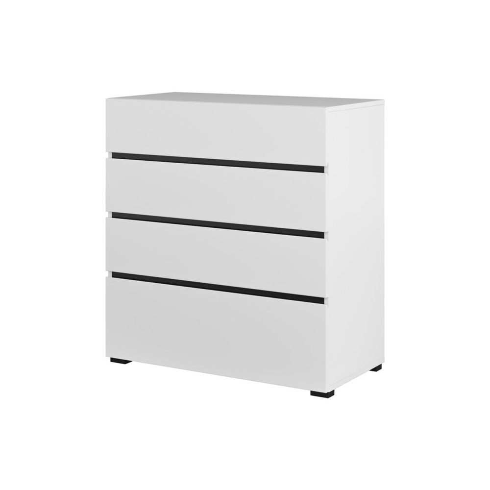 Kommode Cross S med 4 skuffer Hvit - Oppbevaring - Trademax