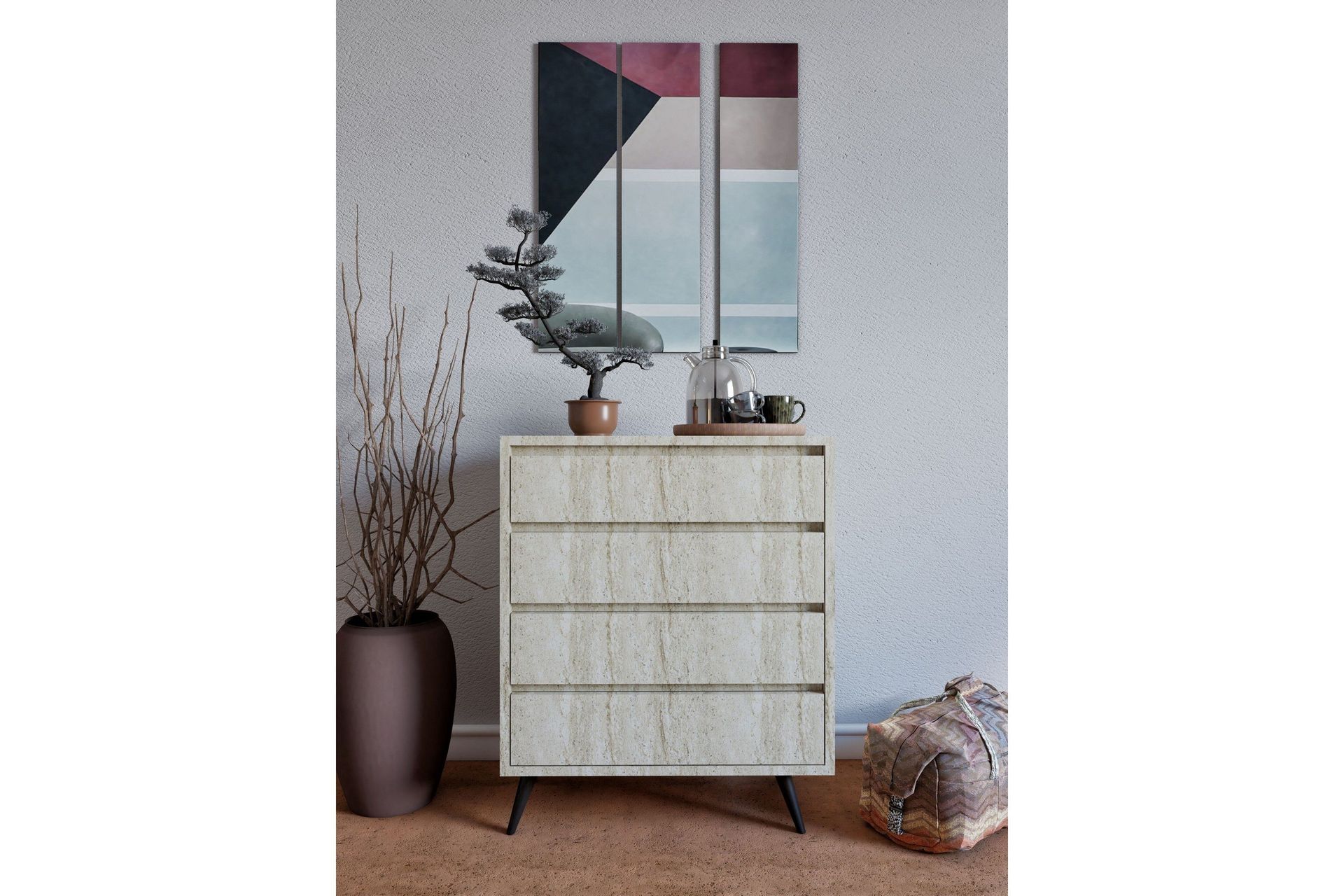 Suvera Kommode 70 cm Beige - Oppbevaring - Trademax