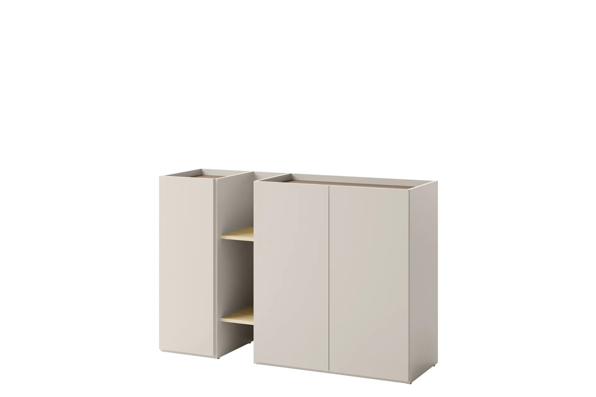 Sigma Highboard Lys Grå/Beige - Oppbevaring - Trademax